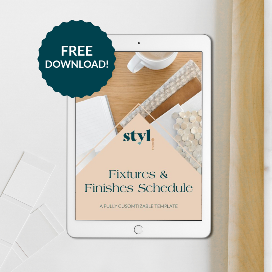 Fixtures and Finishes Schedule Template – Styl Studio