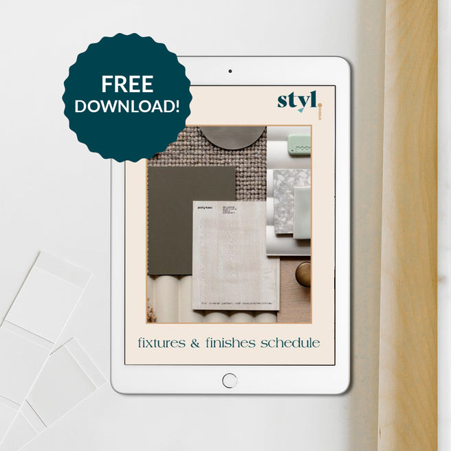 Fixtures and Finishes Schedule Template – Styl Studio